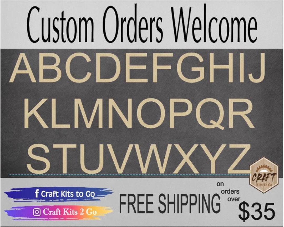 Custom Letters Wood Shape Cutout 2509 Wood Cutouts Wood Shapes Laser ...