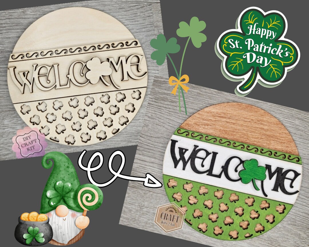 Celtic Welcome St. Patrick's Day Welcome St. Patrick's Day Crafts Wood ...