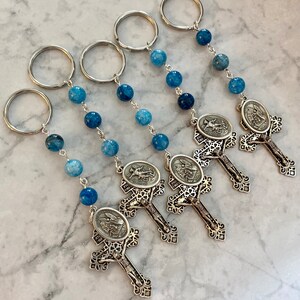 Rosary Keychain Road Warrior Rosary Keychain Blue Quartz - Etsy