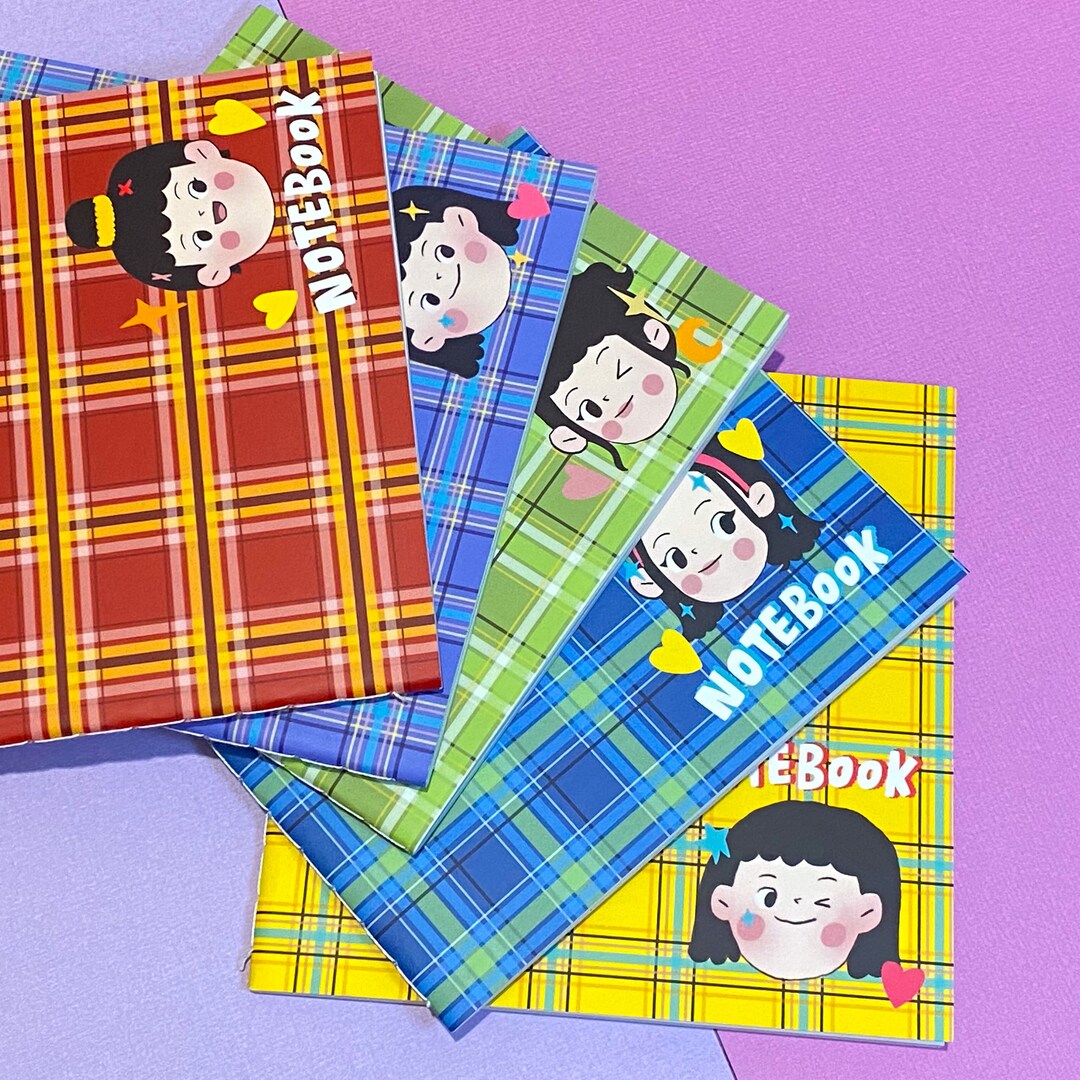 Cute Little Girl Checkered Notebook Notepad Diary Office School ...