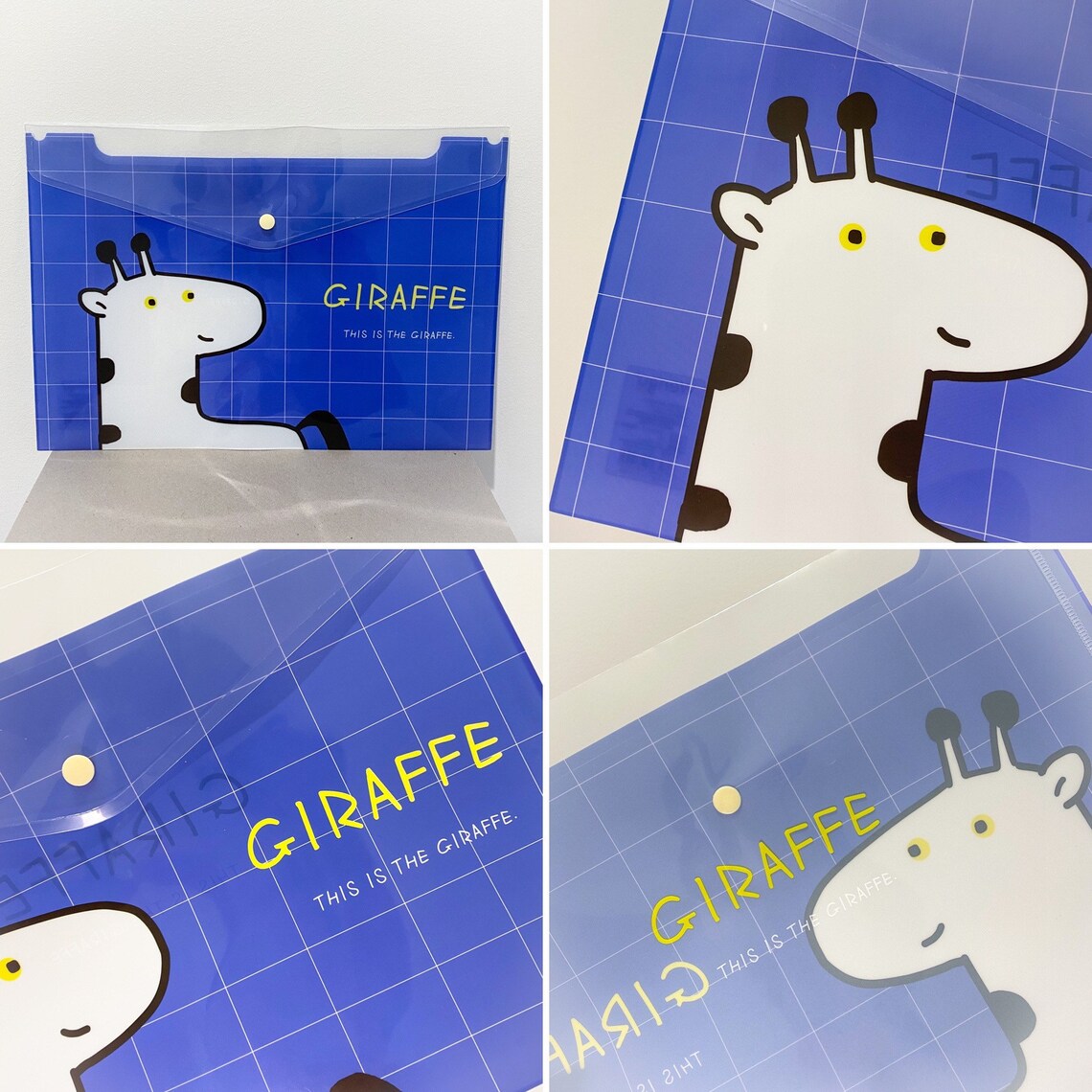 A4 Document Bag Pocket File Folder Cute Animal Print Snap Durable ...