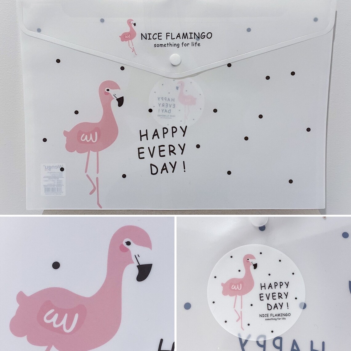 A4 Document Bag Pocket File Folder Cute Animal Print Snap Durable ...