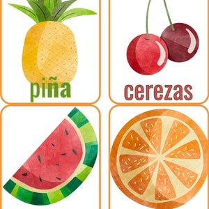 Spanish Fruits Flashcards Printable | Preschool Homeschool Classroom ...