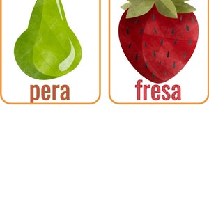 Spanish Fruits Flashcards Printable | Preschool Homeschool Classroom ...