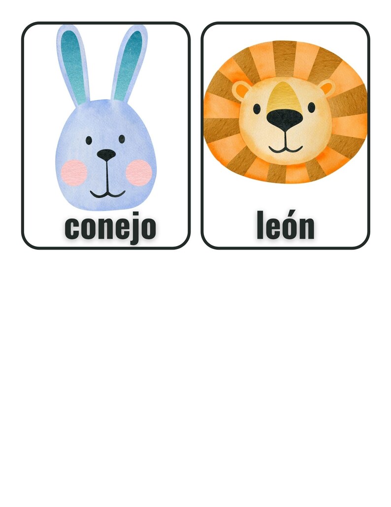 Native Animals Spanish Flashcards Printable | Preschool Homeschool ...