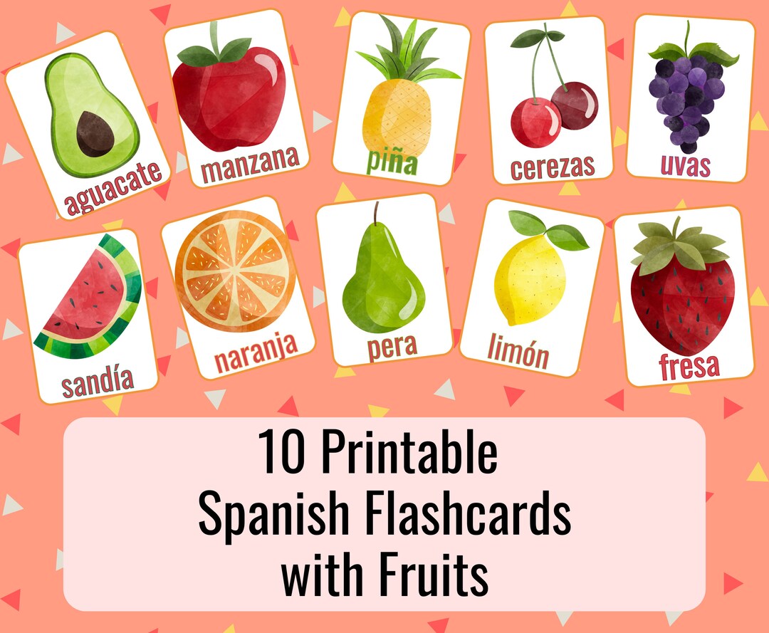 Spanish Fruits Flashcards Printable | Preschool Homeschool Classroom ...