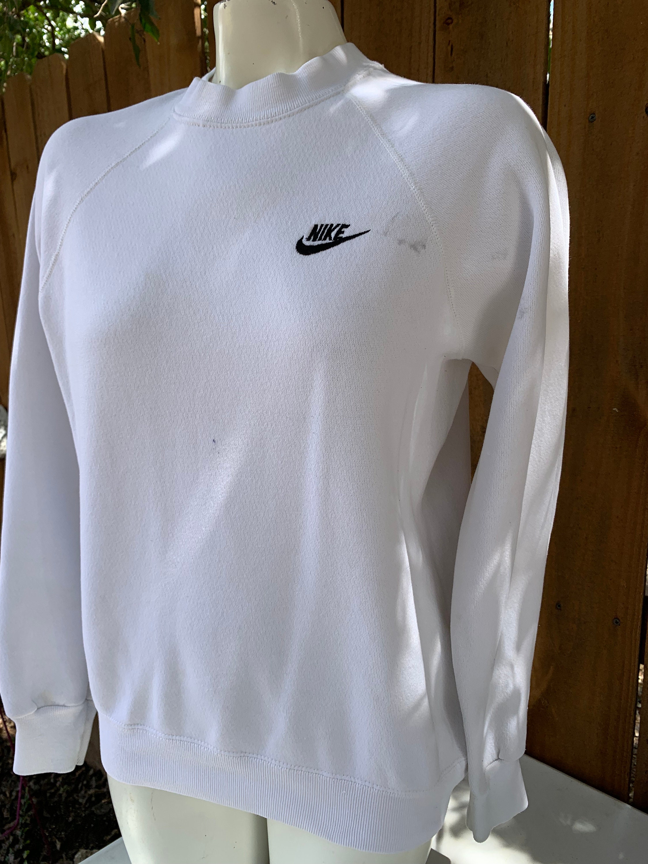 80s Vintage Nike Raglan Sleeve Sweatshirt Size S/M, Vintage White ...