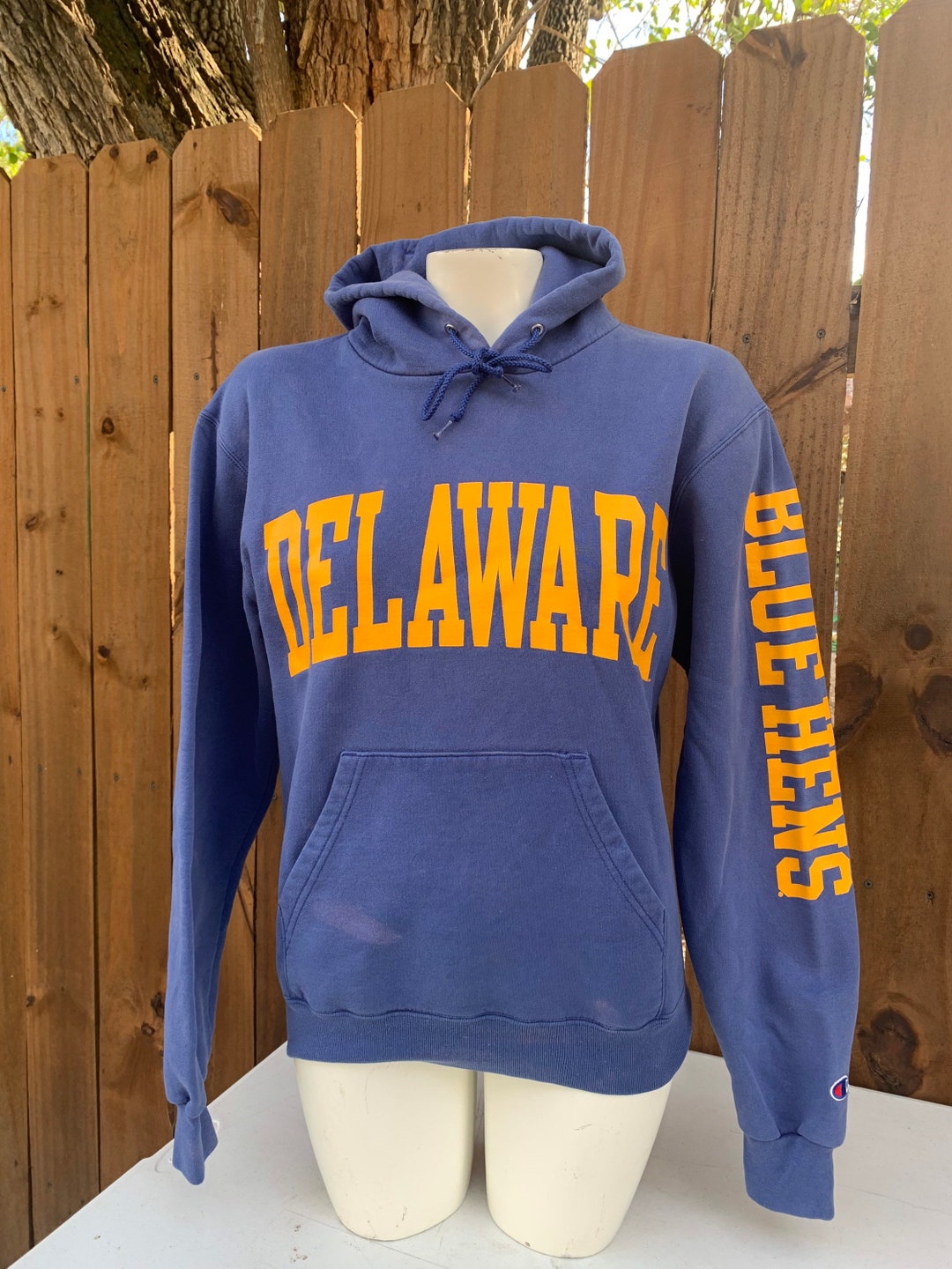 Vintage Delaware Blue Hens Mens Hoodie Size Small, Fear Bird Blue ...