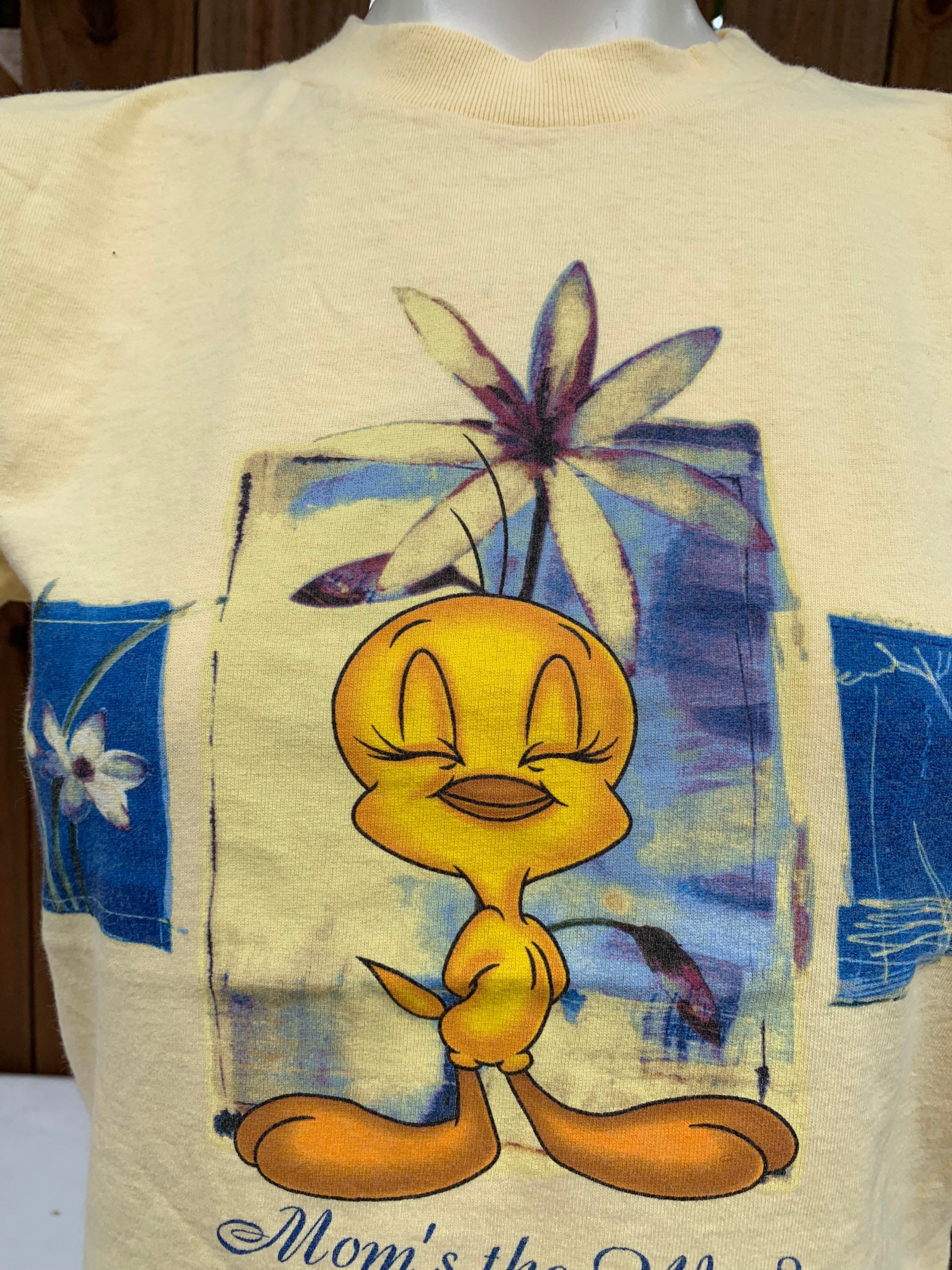 Vintage 1999 “mom’s the Word” Tweety Warner Bros Cropped T-shirt Size ...