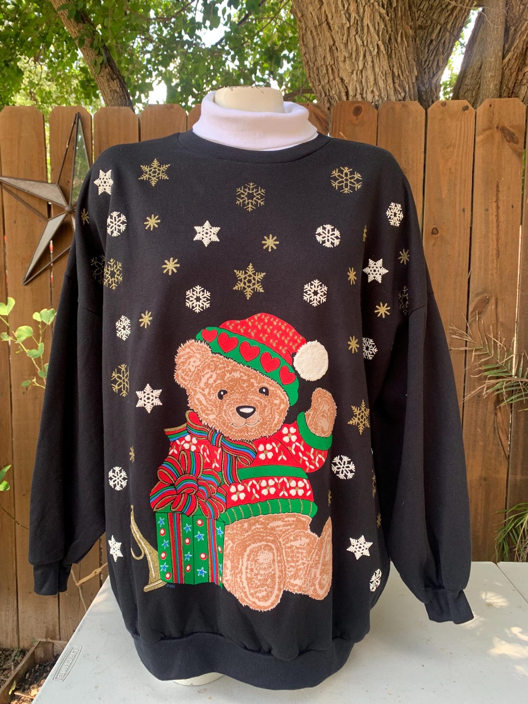 1990s Vintage “adorable Teddy Bear” Ladies Ugly Sweater Size 22W/42 ...