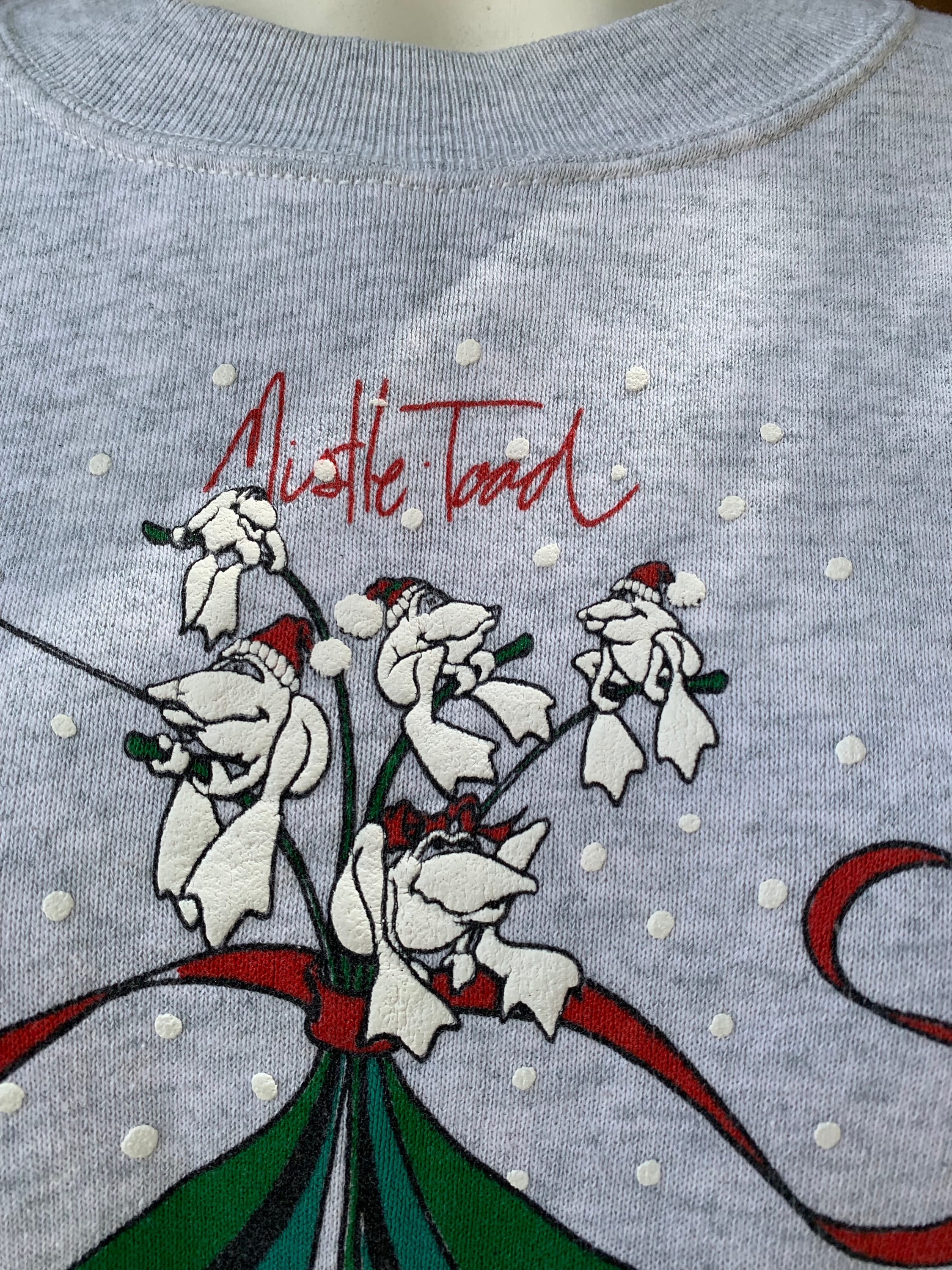90s Vintage Mistletoad Cute Frogs Christmas Sweatshirt Size L by Fruit ...