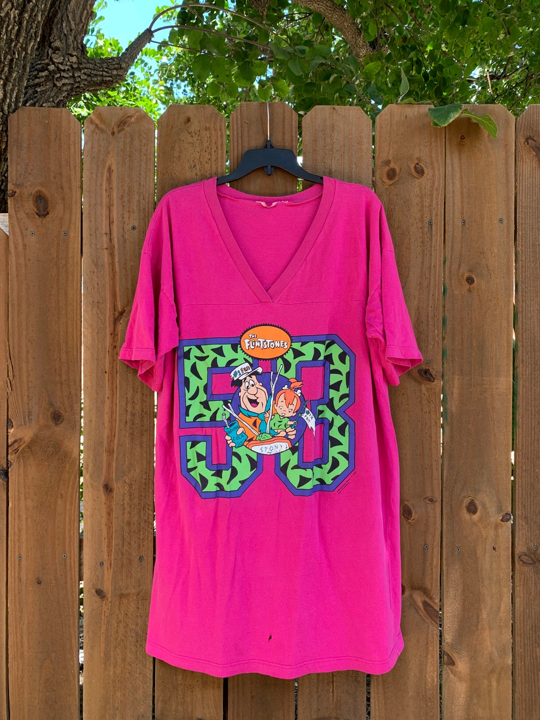Vintage 90s the Flinstones Fred & Pebbles Pink Nightgown One Size, True ...