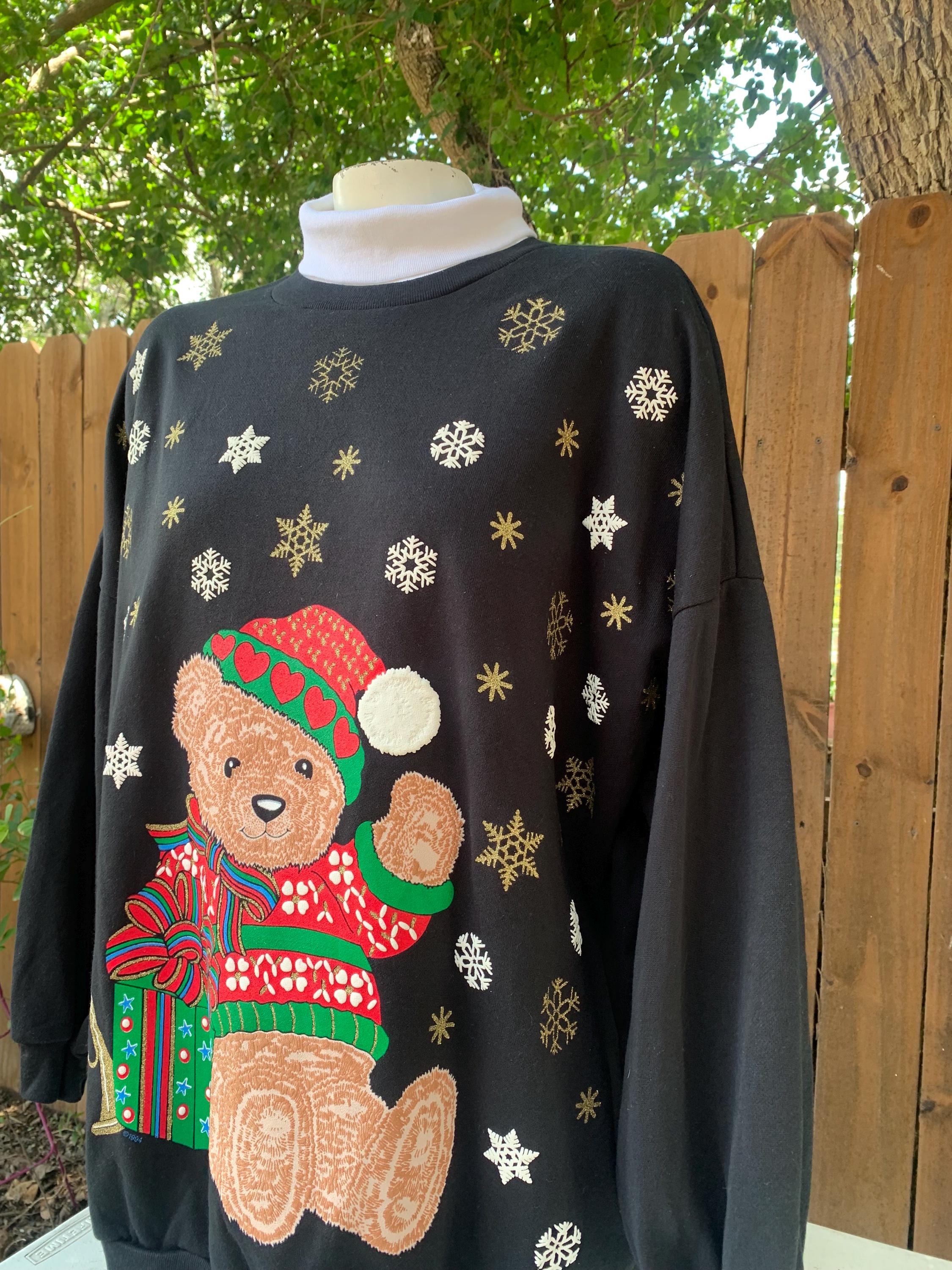 1990s Vintage “adorable Teddy Bear” Ladies Ugly Sweater Size 22W/42 ...