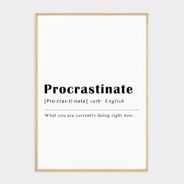Procrastination Poster - Etsy