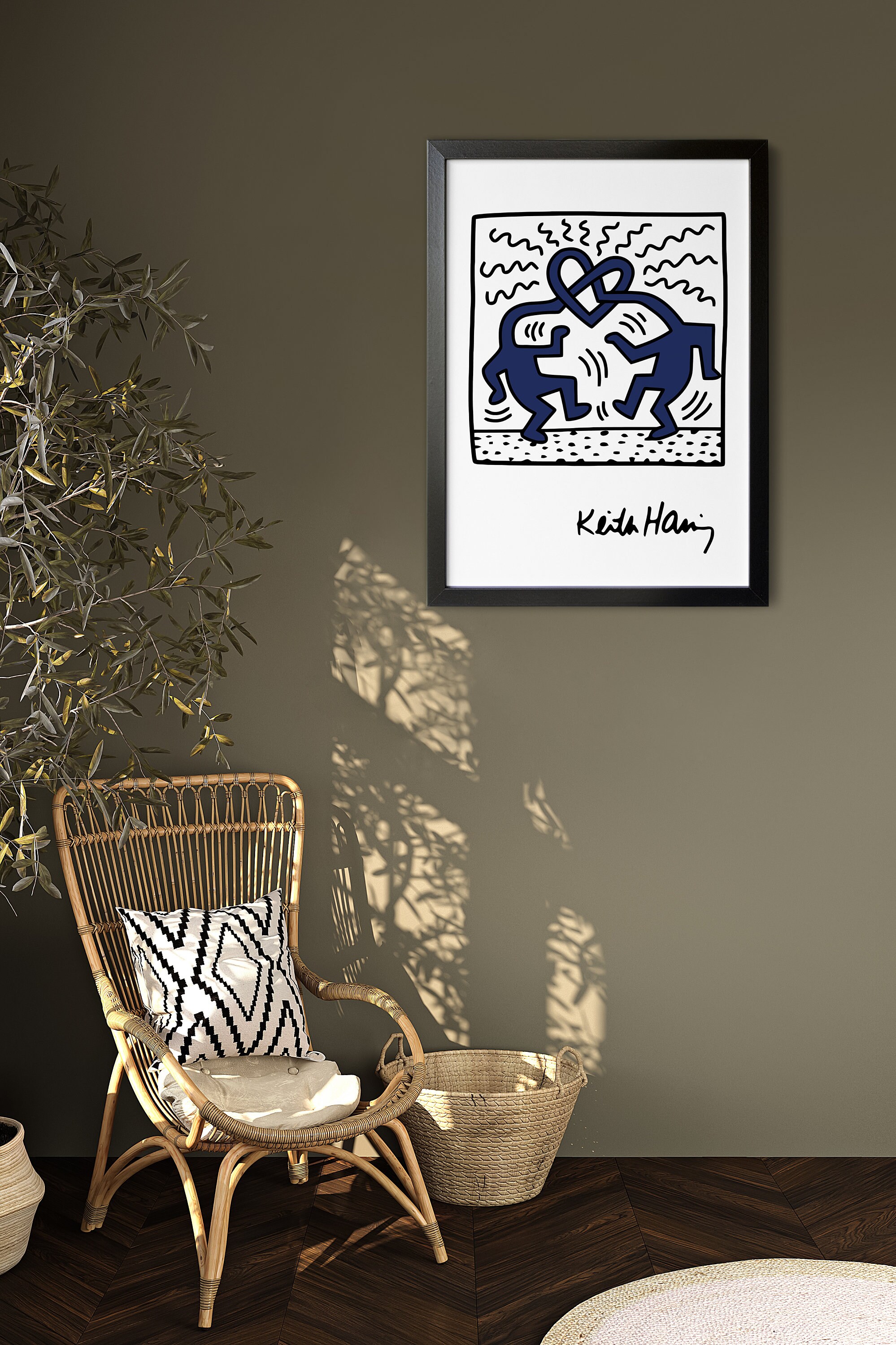 Keith Haring Love Print, Keith Haring Poster, Keith Haring Blue Print ...