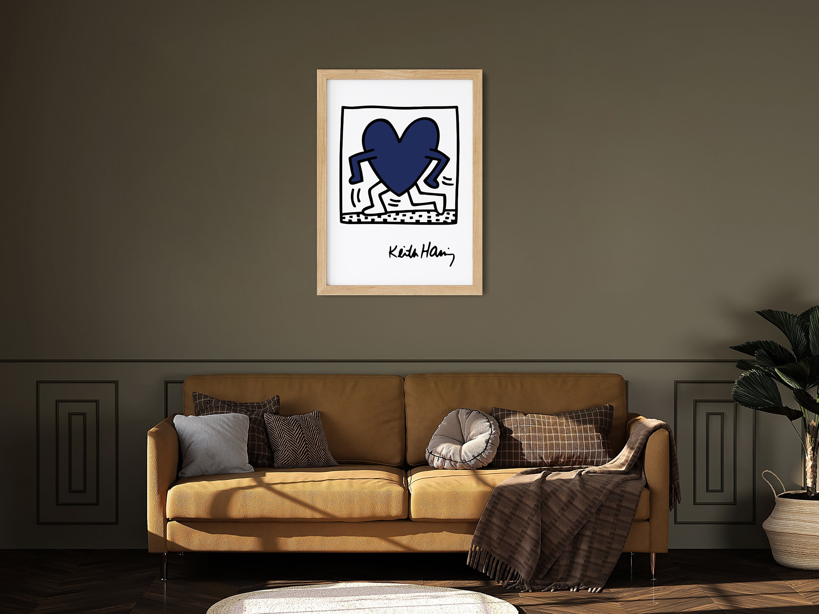 Keith Haring Running Heart Print, Keith Haring Poster, Keith Haring ...