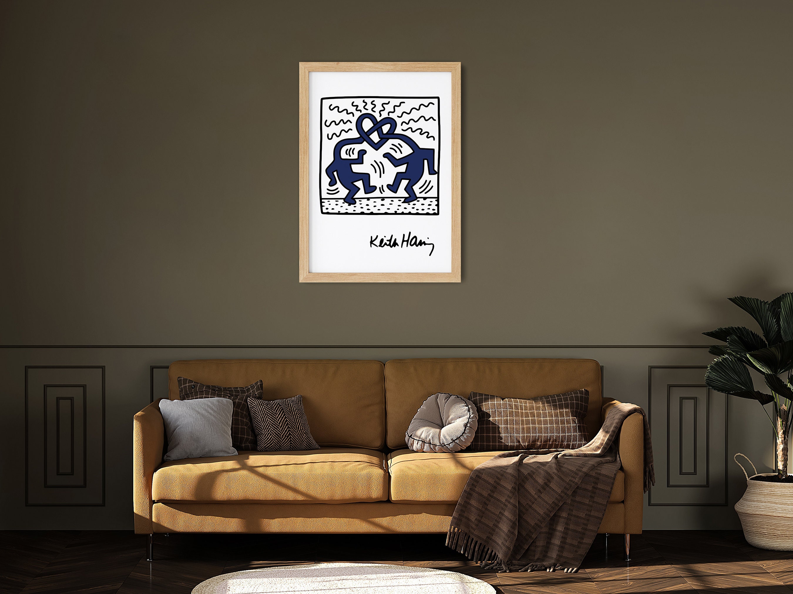 Keith Haring Love Print, Keith Haring Poster, Keith Haring Blue Print ...
