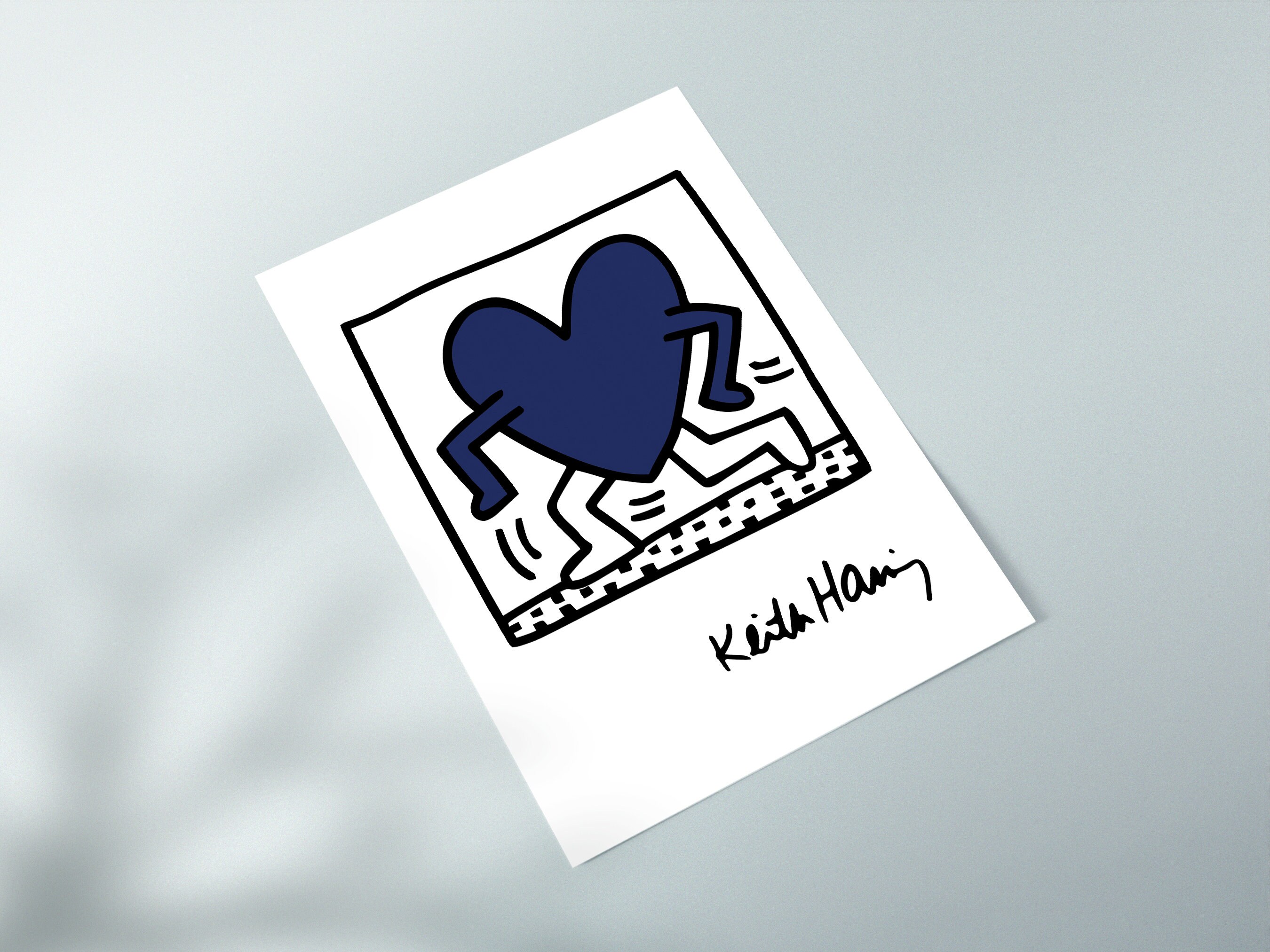 Keith Haring Running Heart Print, Keith Haring Poster, Keith Haring ...