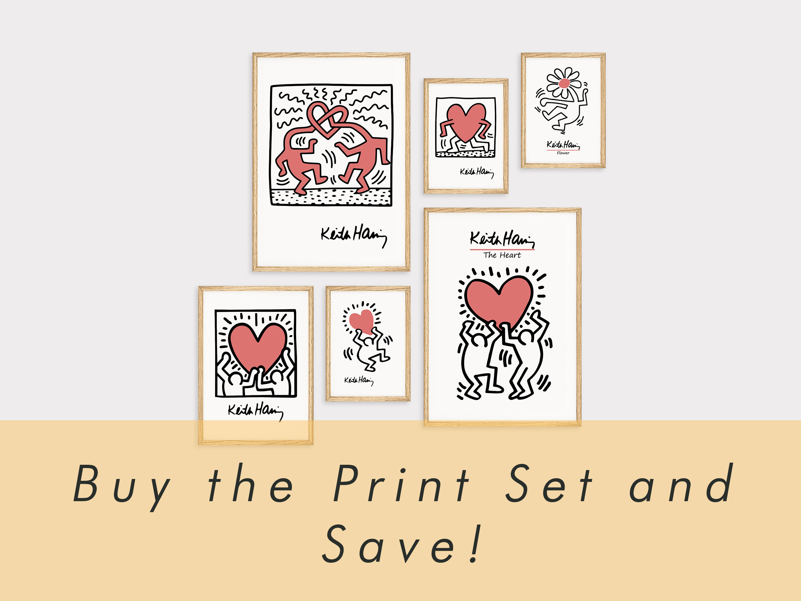 Keith Haring Love Print, Keith Haring Poster, Keith Haring Heart Print ...