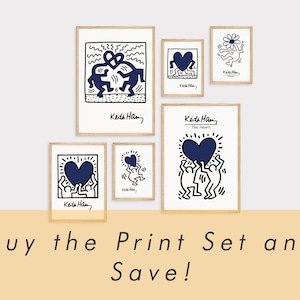Keith Haring Running Heart Print, Keith Haring Poster, Keith Haring ...
