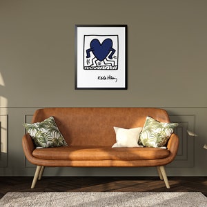 Keith Haring Running Heart Print, Keith Haring Poster, Keith Haring ...