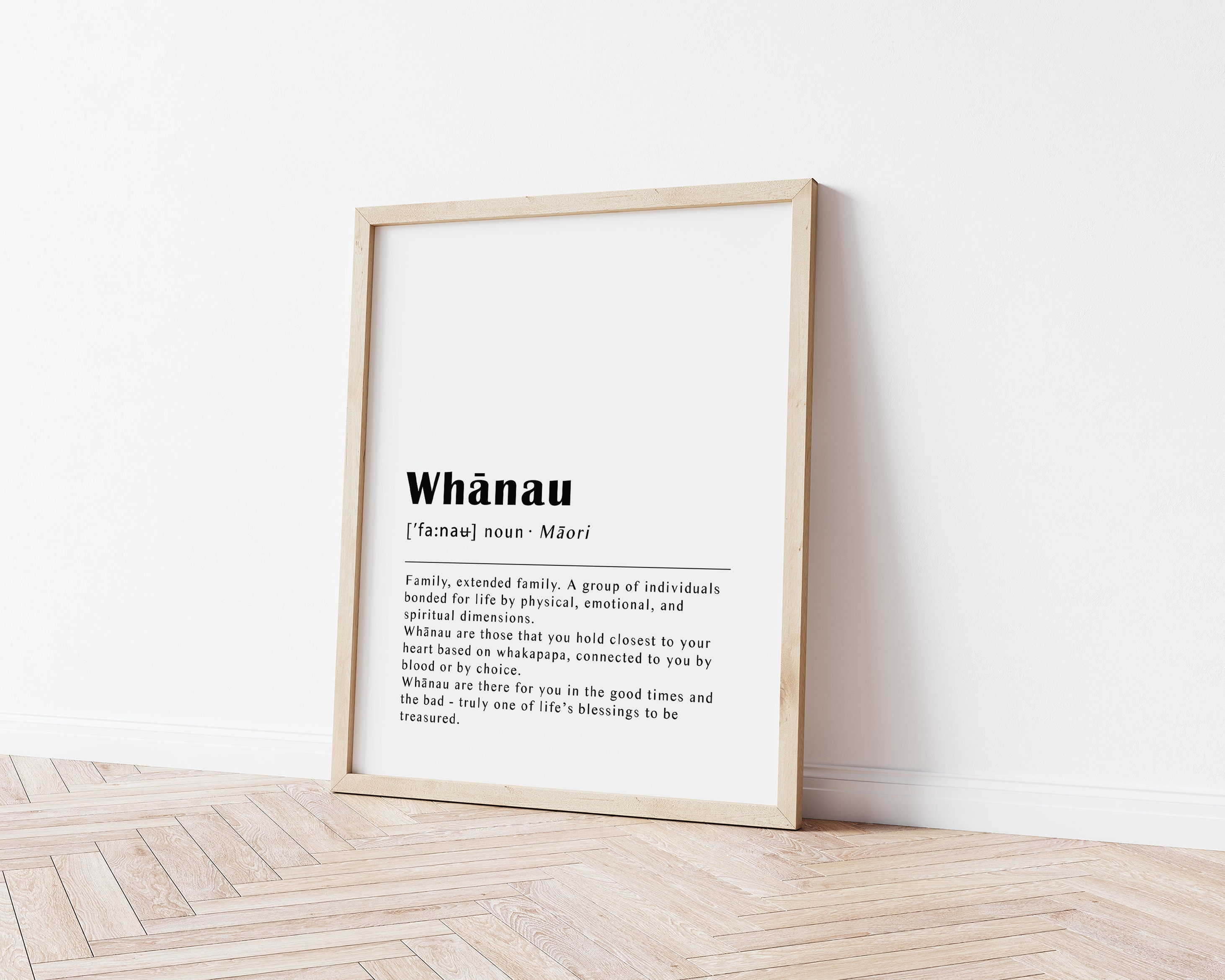 Whānau Definition Print, New Zealand Māori Print, Family Definition ...