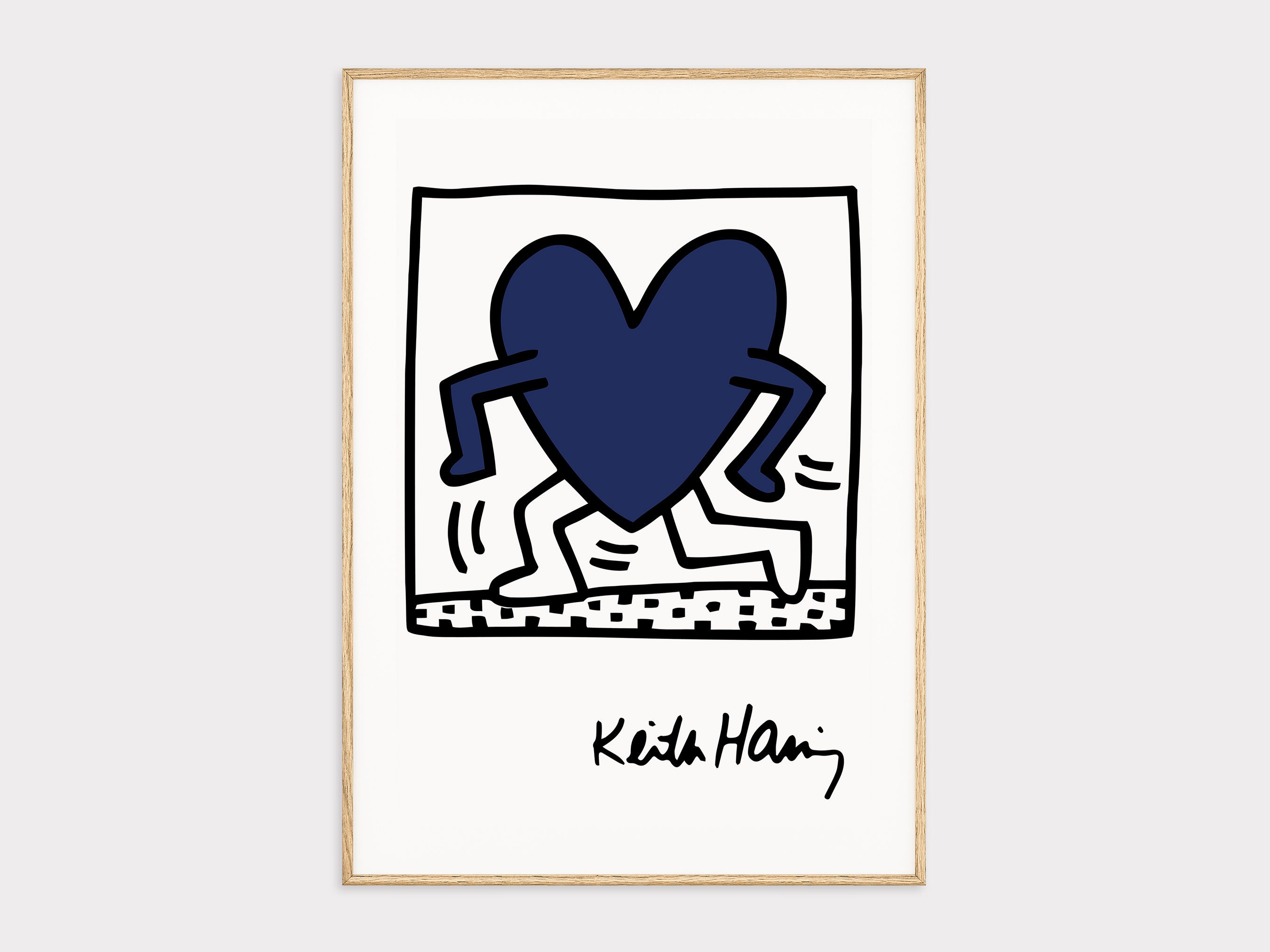 Keith Haring Running Heart Print, Keith Haring Poster, Keith Haring ...