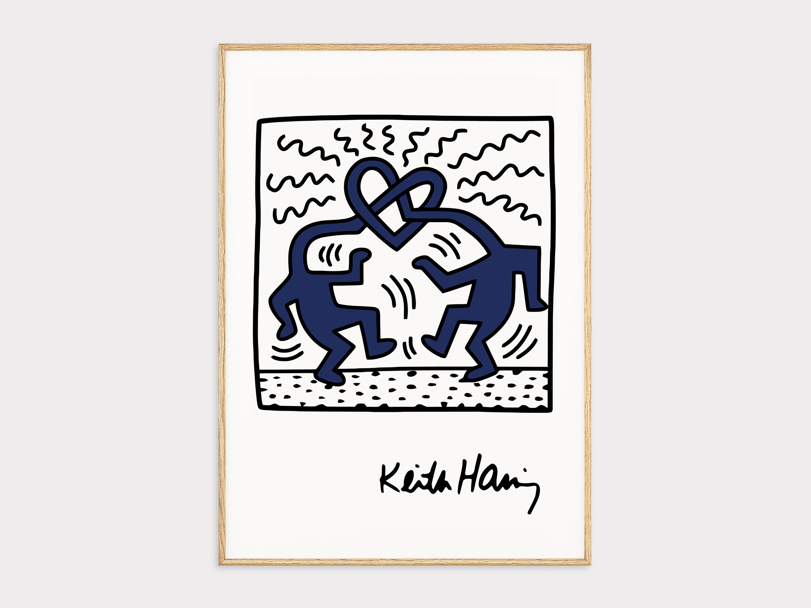 Keith Haring Love Print, Keith Haring Poster, Keith Haring Blue Print ...