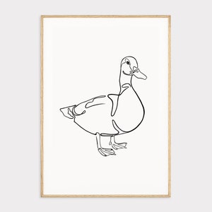Duck Illustration, Duck Line Art, Duck Drawing, Animal Portrait ...