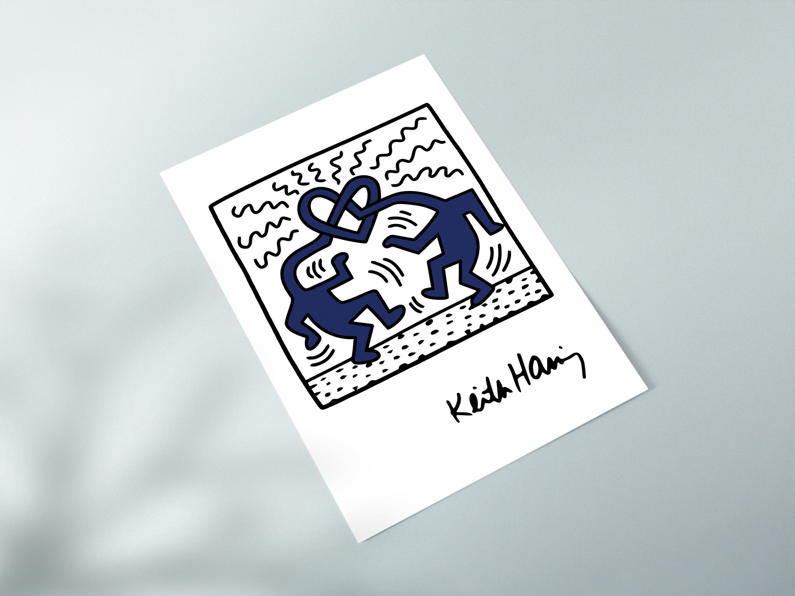 Keith Haring Love Print, Keith Haring Poster, Keith Haring Blue Print ...