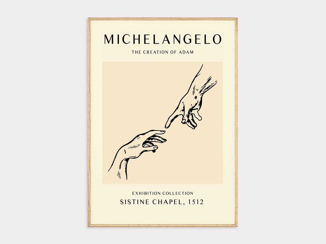 Michelangelo the Creation of Adam Print, Exhibition Wall Art ...