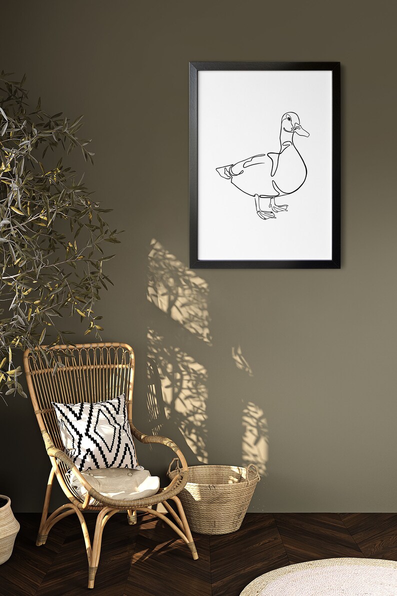 Duck Illustration, Duck Line Art, Duck Drawing, Animal Portrait ...