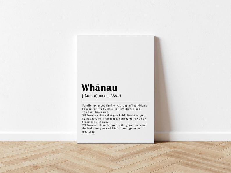 Whānau Definition Print, New Zealand Māori Print, Family Definition ...