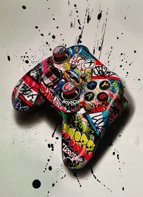 Xbox Controller Graffiti Poster Canvas Wall Art Print - Etsy