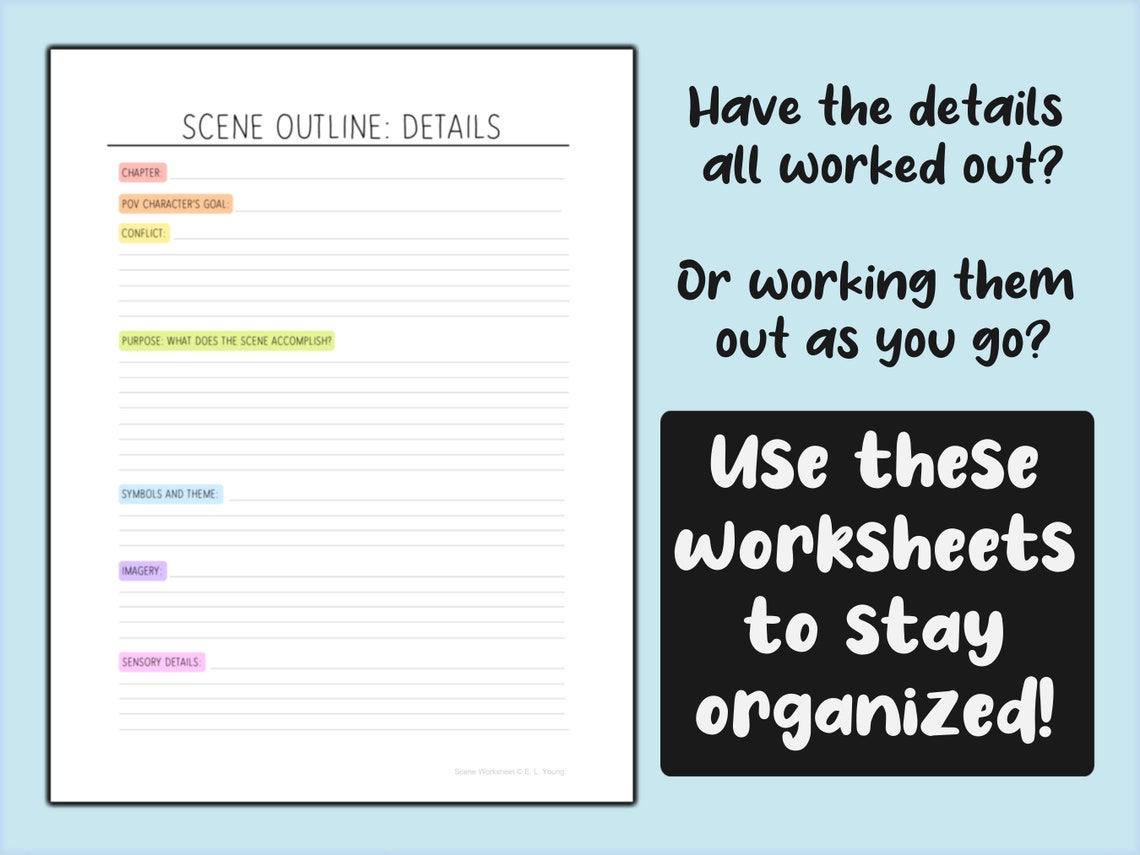 Scene Writing Worksheet | Chapter Planning | Writing Template ...