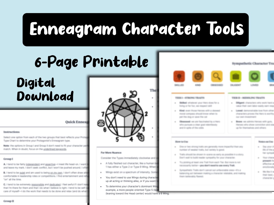 Enneagram Character Development Tool | Writing Tool | Simple ...
