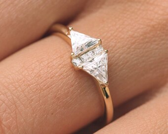 Trillion Cut Ring - Etsy