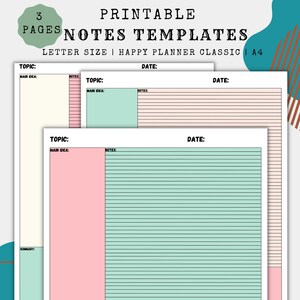 Blank Cornell Notes, Notes Template, Lined Note Taking Paper, Notes ...