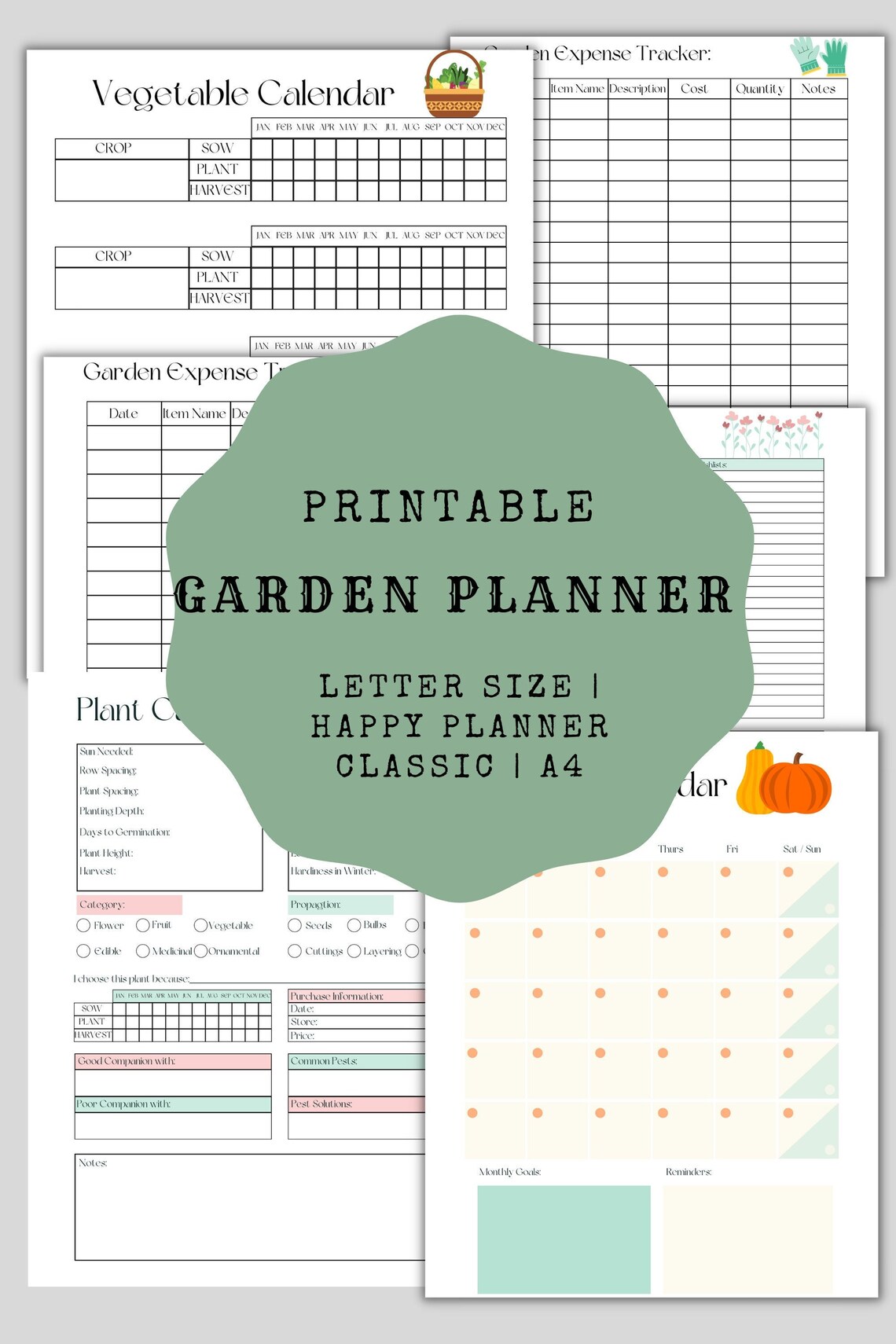 Gardening Planner, Garden Journal, Plant Care Tracker, Plant Card ...