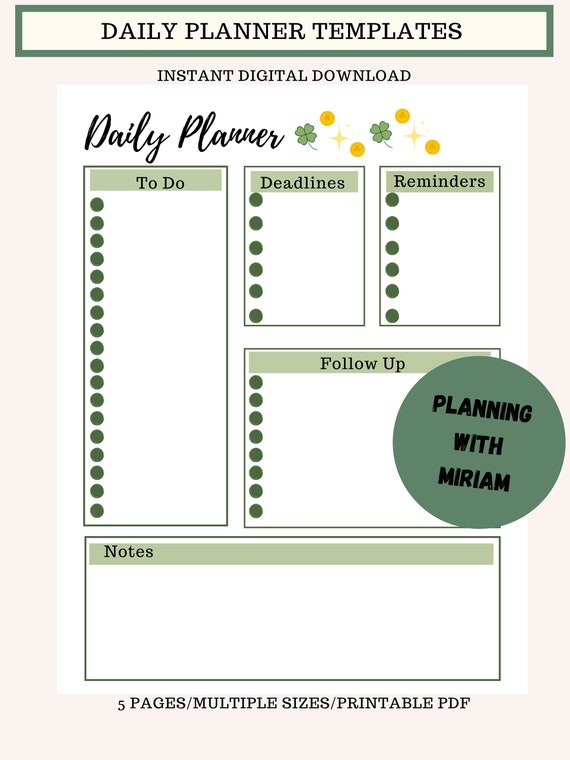 Weekly Planner Printable Habit Tracker Cleaning Tracker | Etsy