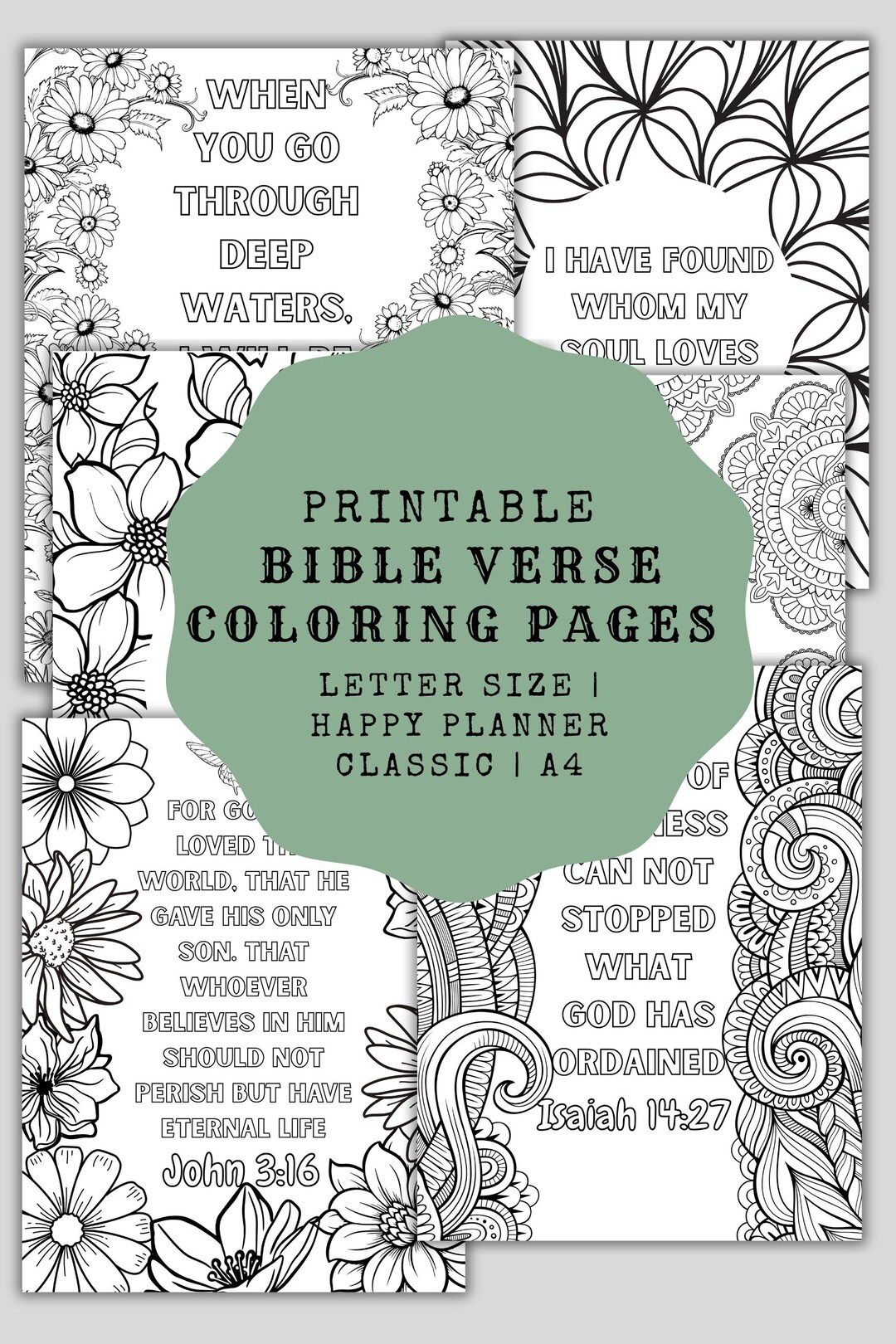 Bible Verse Coloring Pages: Christian Study Pack (PDF Downloadable ...
