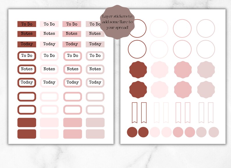 Printable Happy Planner Box Stickers, Flower Stickers, Planner Stickers ...