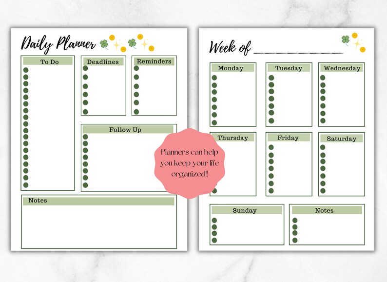 Weekly Planner Printable, Habit Tracker, Cleaning Tracker, Daily ...