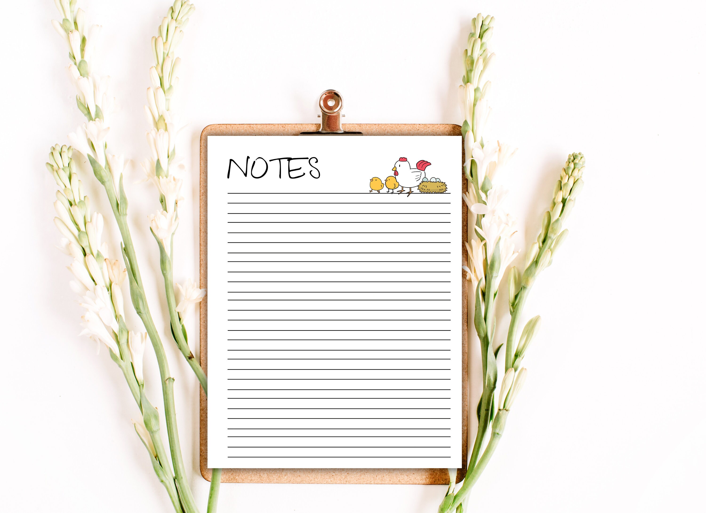Notes Page Printable, Lined Note Paper, Notes Planner Insert, Lined ...