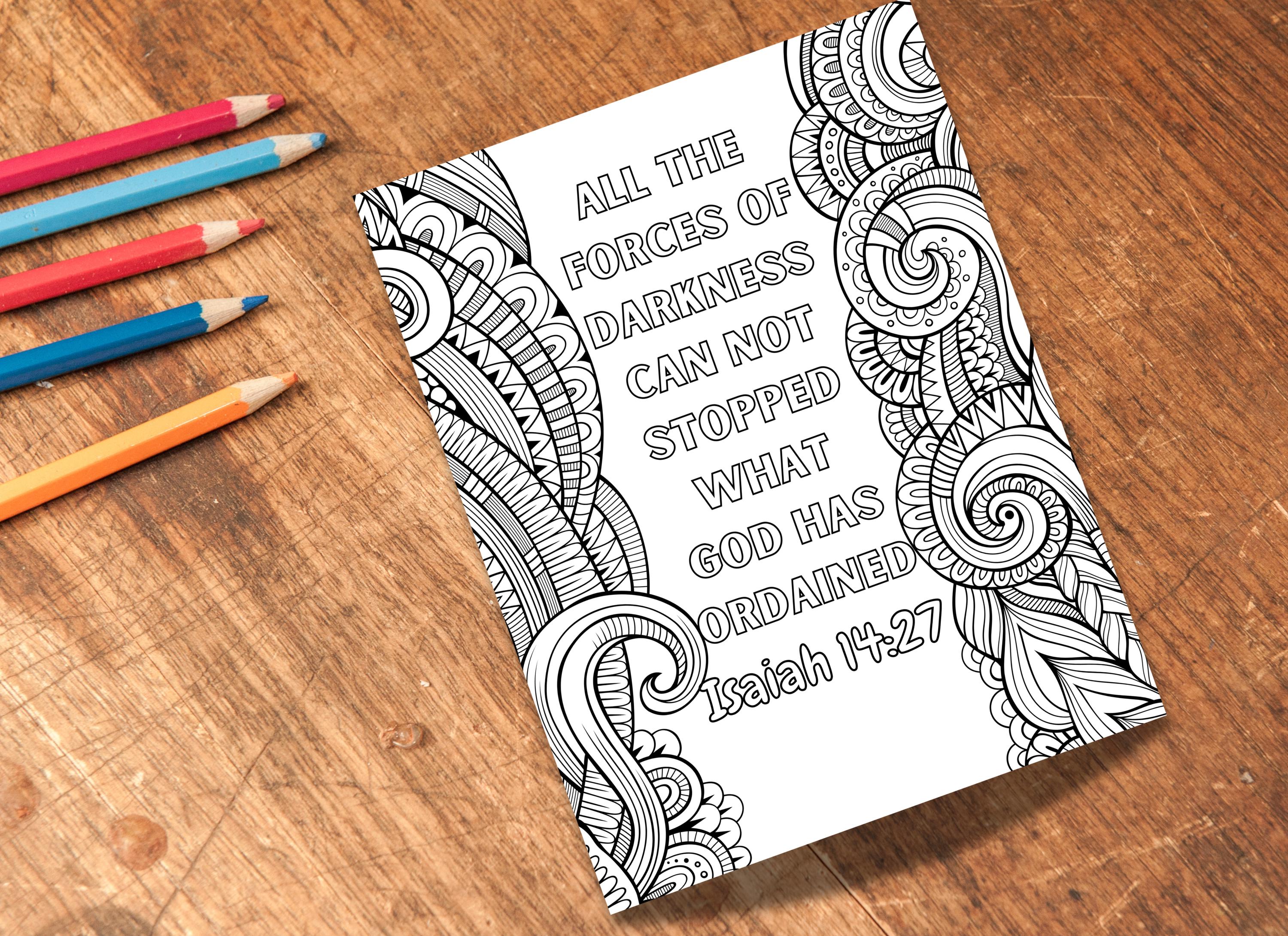 Bible Verse Coloring Pages: Christian Study Pack (PDF Downloadable ...
