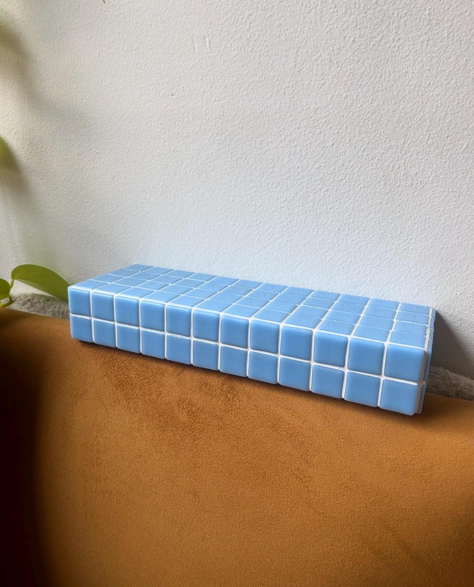 Blue Tile Floating Wall Shelf | Colorful Shelf | Modern Wall Mounted ...