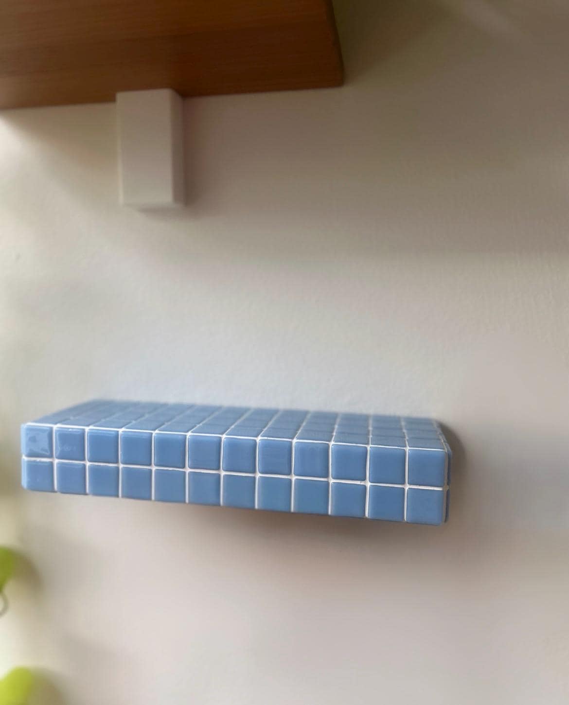 Sage Green Tile Floating Wall Shelf | Colorful Shelf | Modern Wall ...