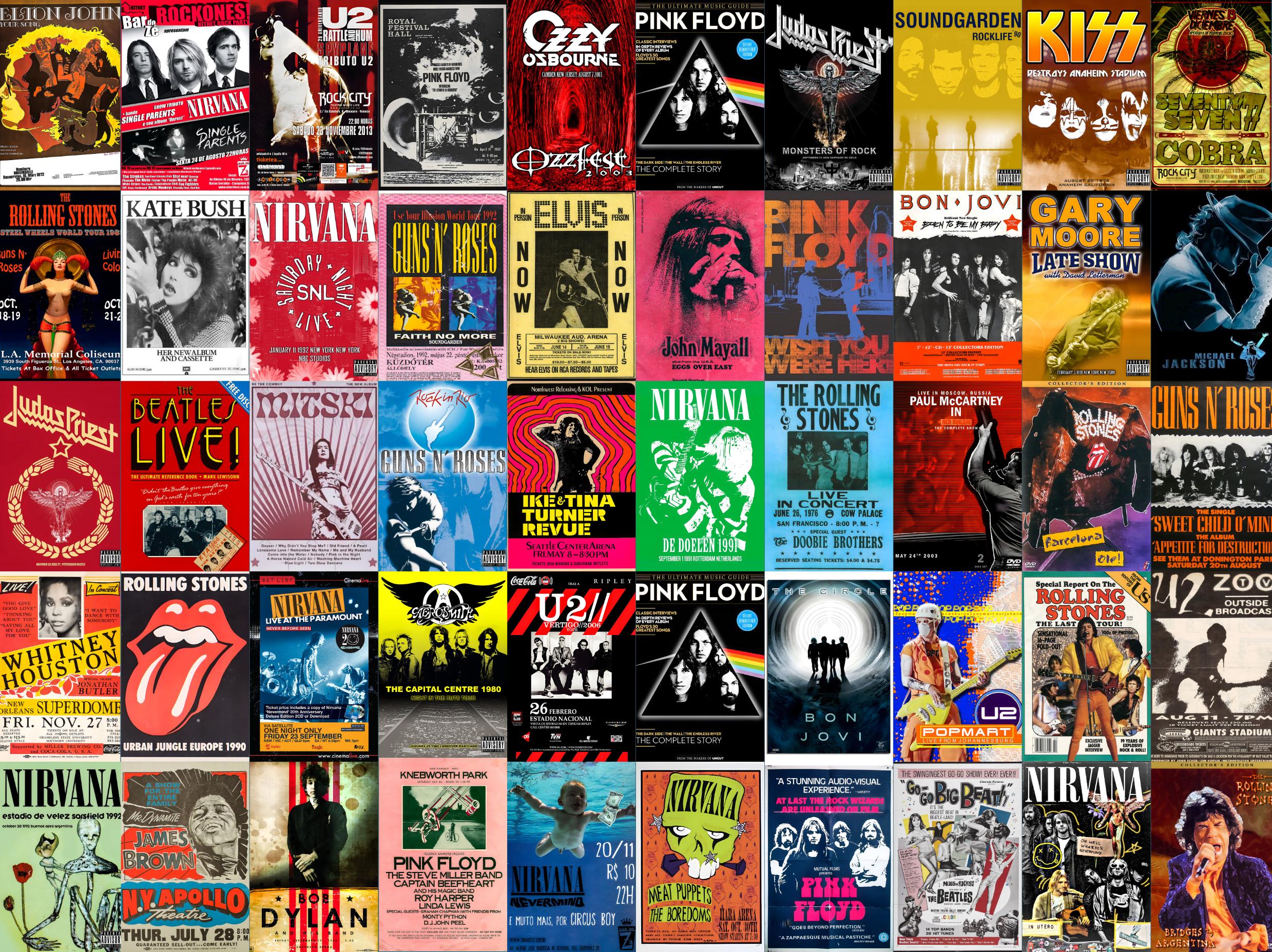 530PCS Vintage Concert Poster Set, Classic Rock Art Prints, Musıc Decor ...
