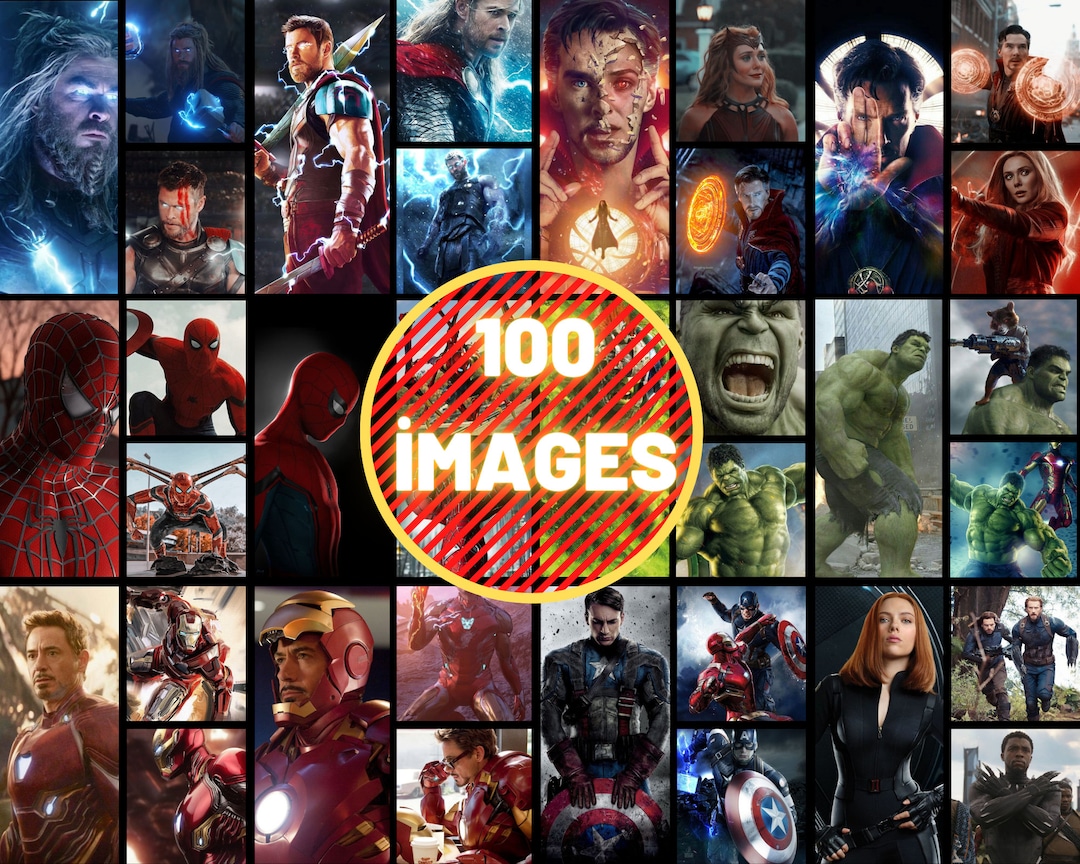 100pcs Marvel Avengers Wall Collage Kit - Super Hero Rainbow Aesthetic ...