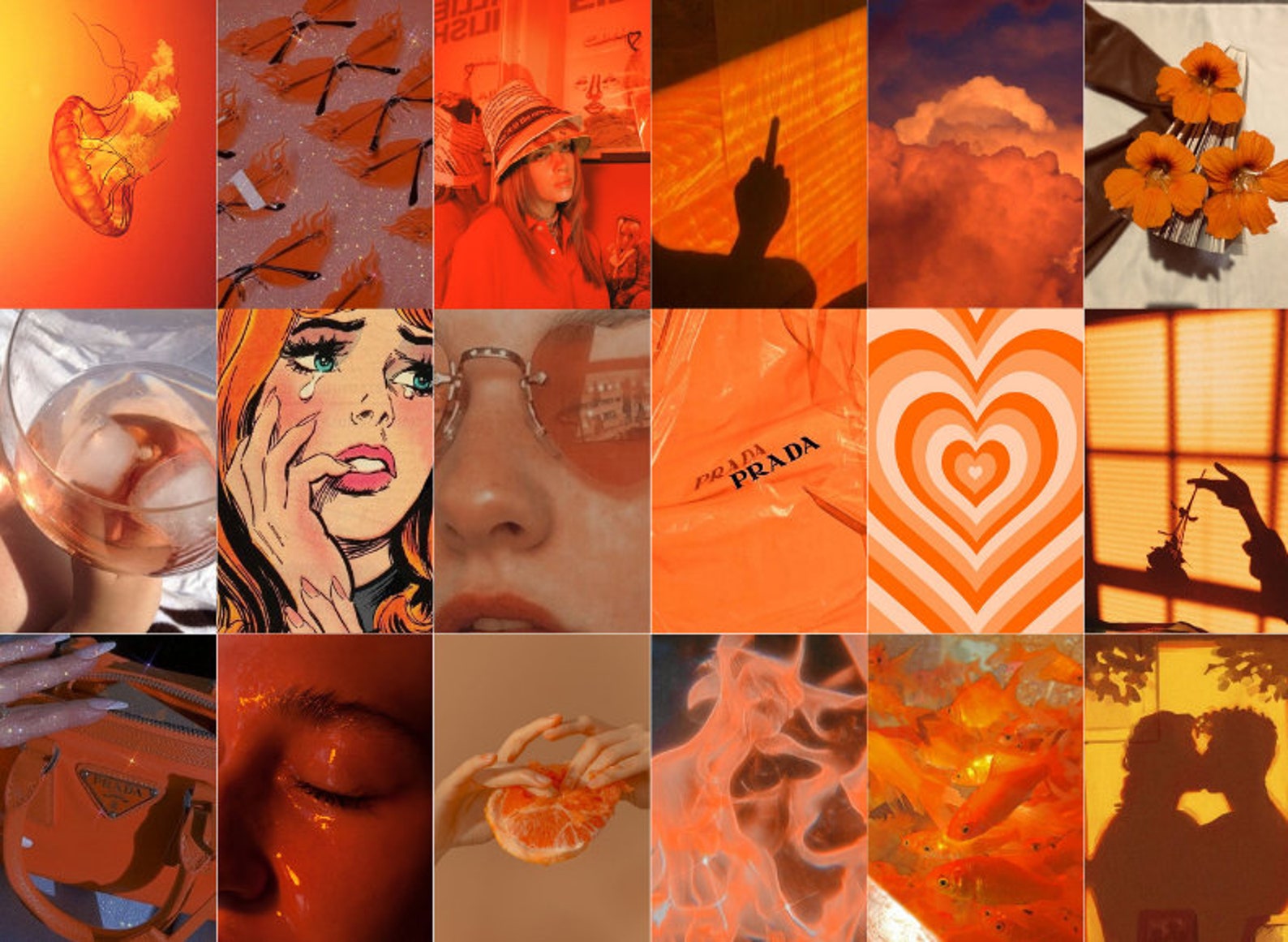 100 Orange Aesthetic Wall Collage Kit Orange Aesthetic - Etsy